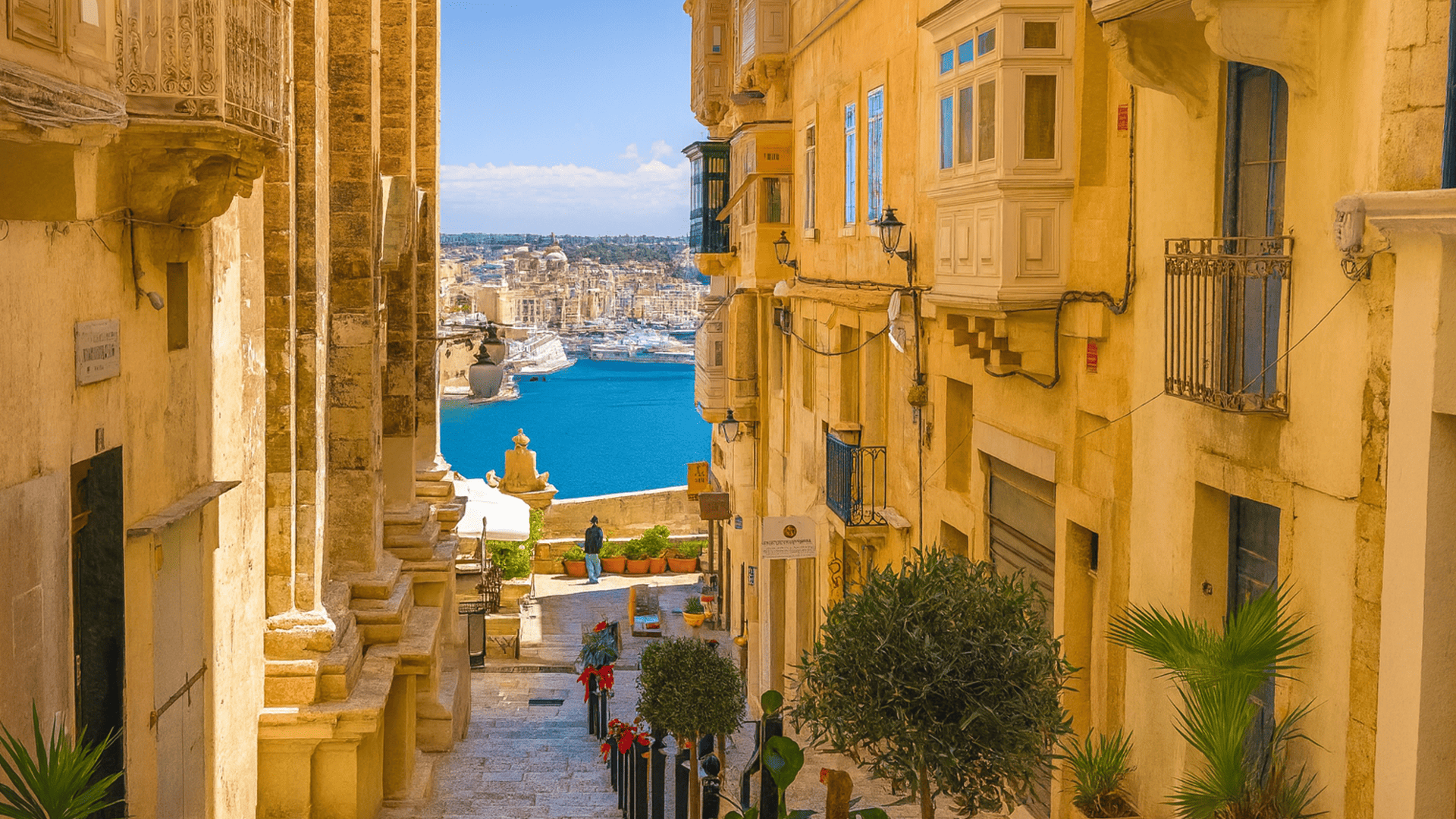 Promenadtur i Vallettas gamla stad, Malta (4K)