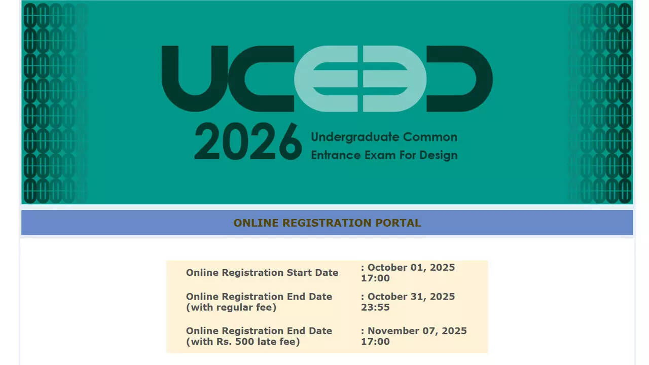 UCEED 2026 registration opens today at 5 pm at uceed.iitb.ac.in ...