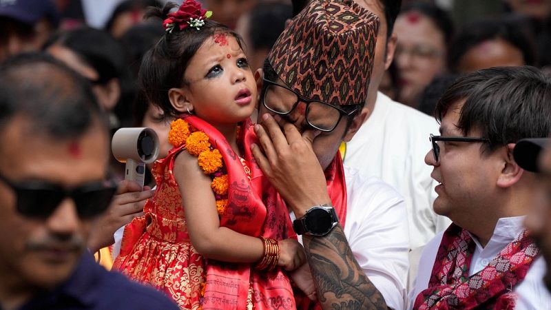 Two-year-old Aryatara Shakya becomes Nepal's new kumari goddess