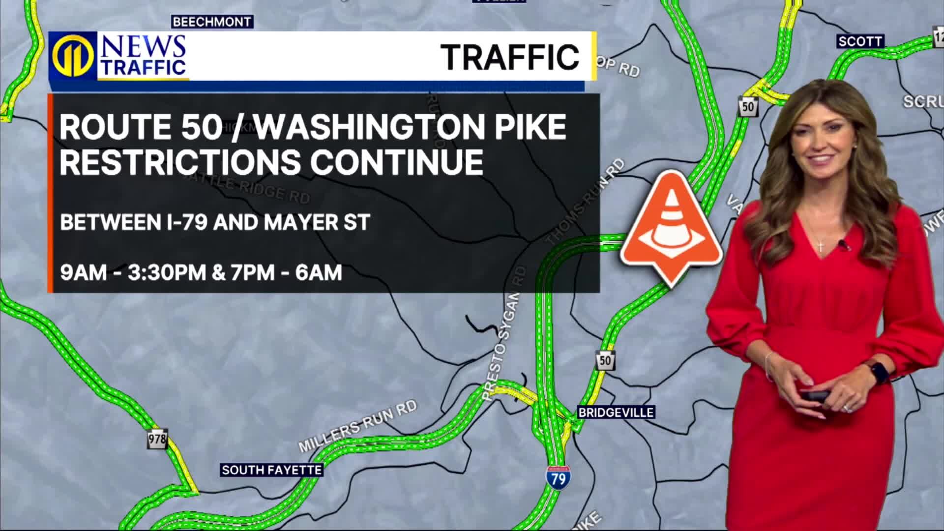 PennDOT extends lane restrictions on Washington Pike through mid-October