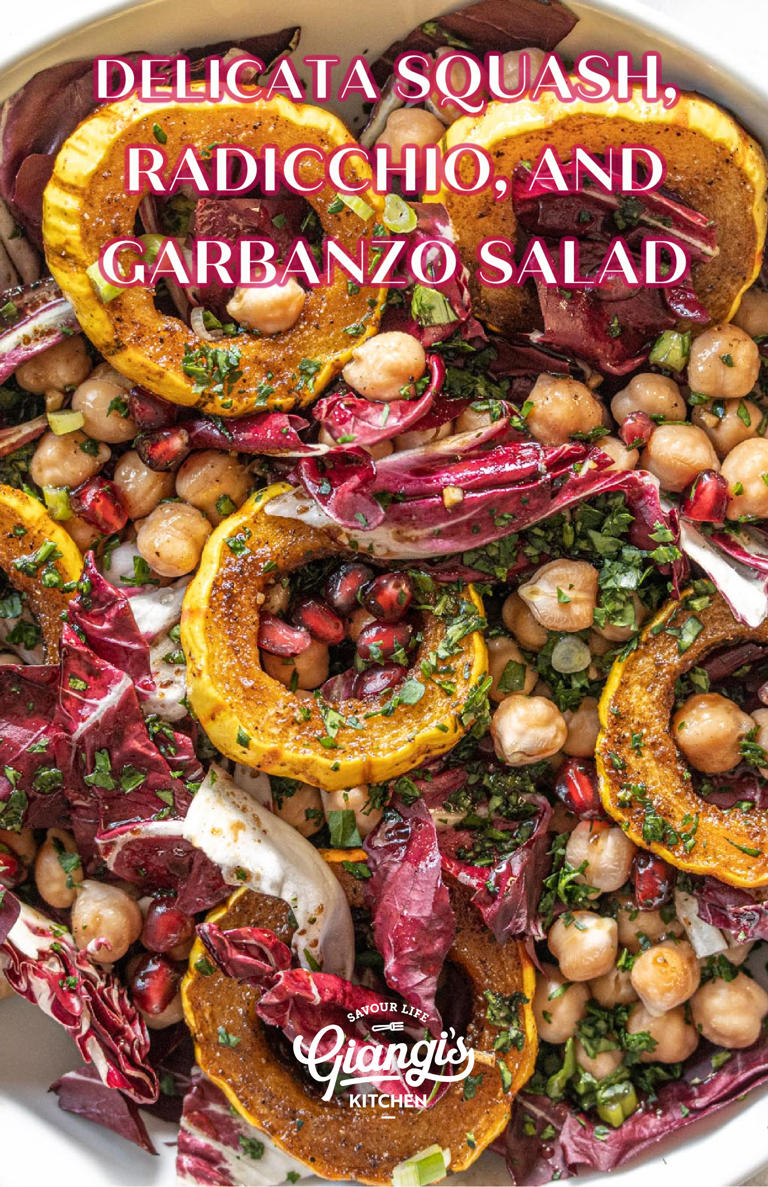 Delicata Squash, Radicchio, And Garbanzo Salad