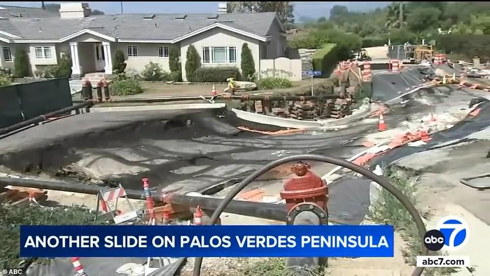 Hundreds of feet of coastal bluff in California fell toward the ocean