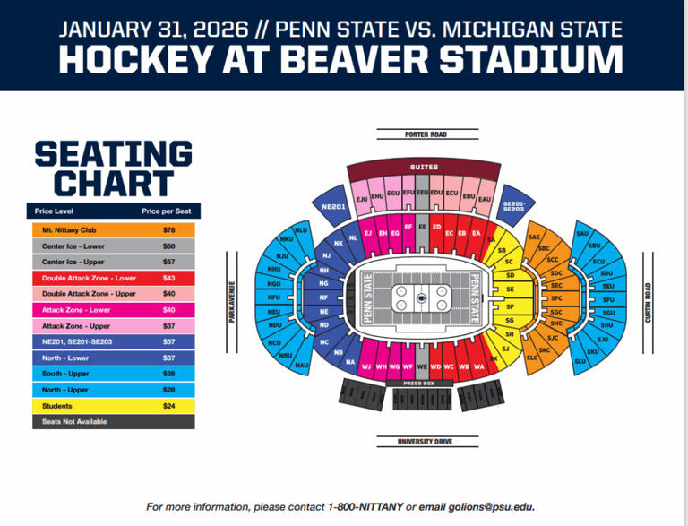 How much are tickets to see Penn State hockey at Beaver Stadium? On ...