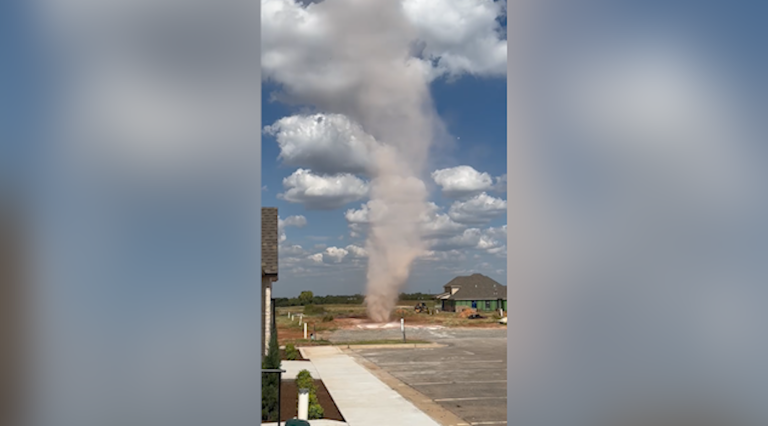 'What is going on?!?': Amazing dust devil caught on camera in OKC