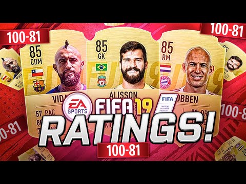 FIFA 19 top 100 ratings! 100-81