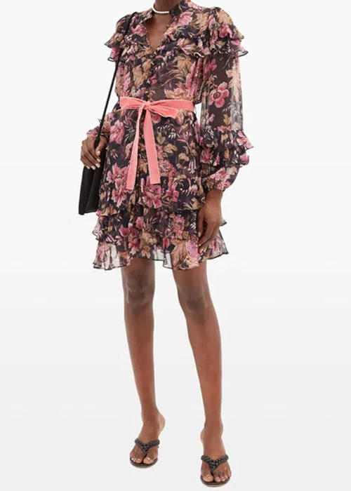 River Island mini with Zimmerman vibes is a fun statement dress for autumn