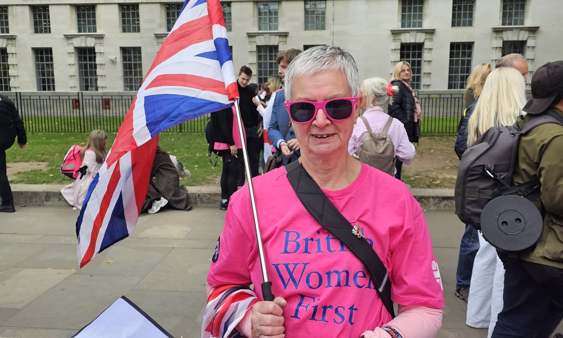 'Pink Lady' anti-migrant protesters descend on Parliament in fresh ...