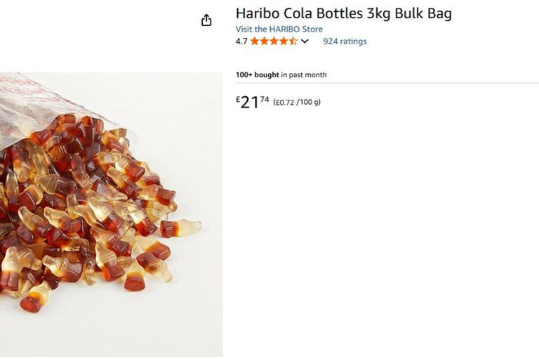 Man orders 3kg of Haribo from Amazon, scoffs the lot and seriously ...