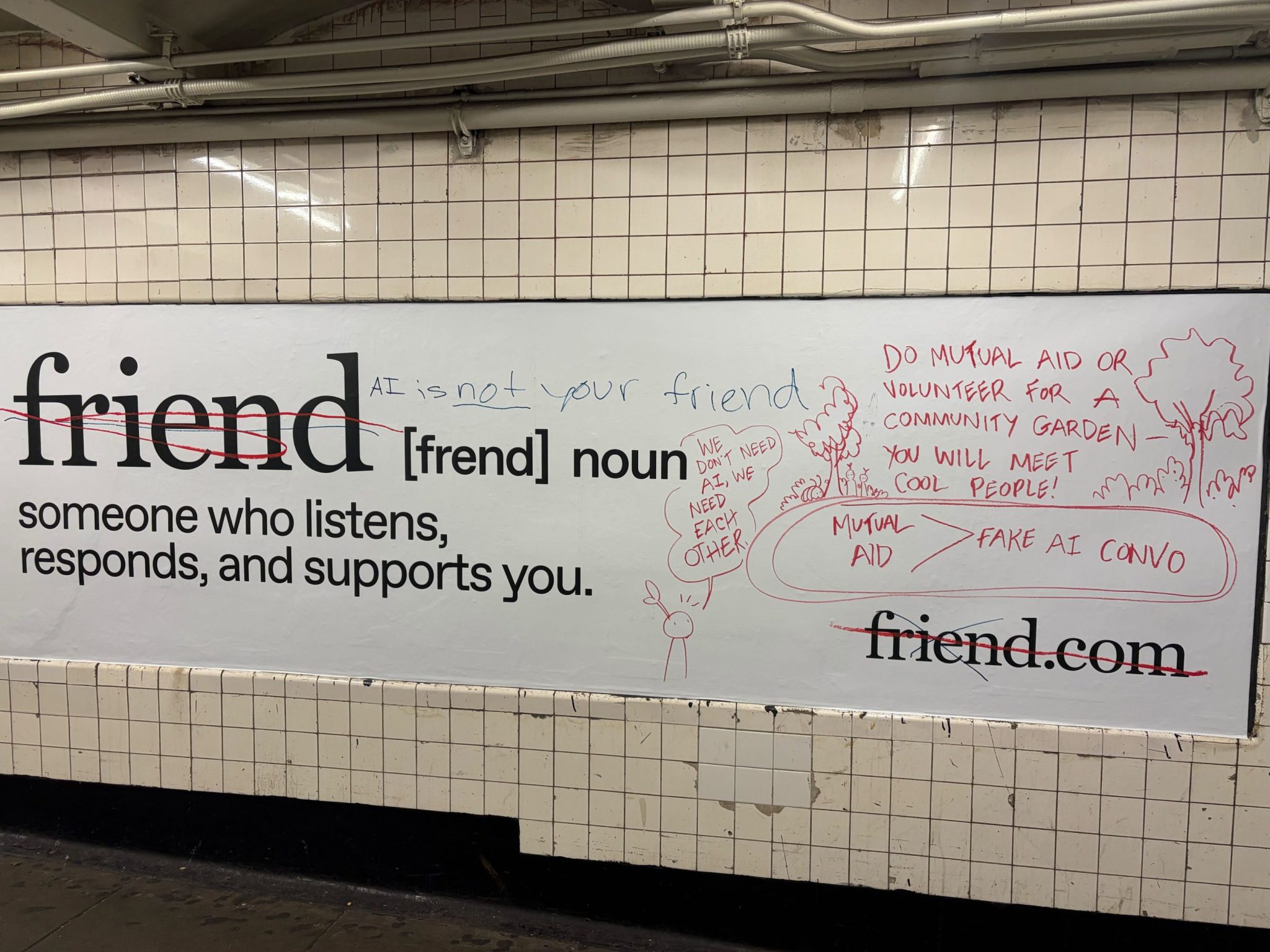 People destroyed the ‘friend.com’ AI necklace ads with graffiti. The 22 ...