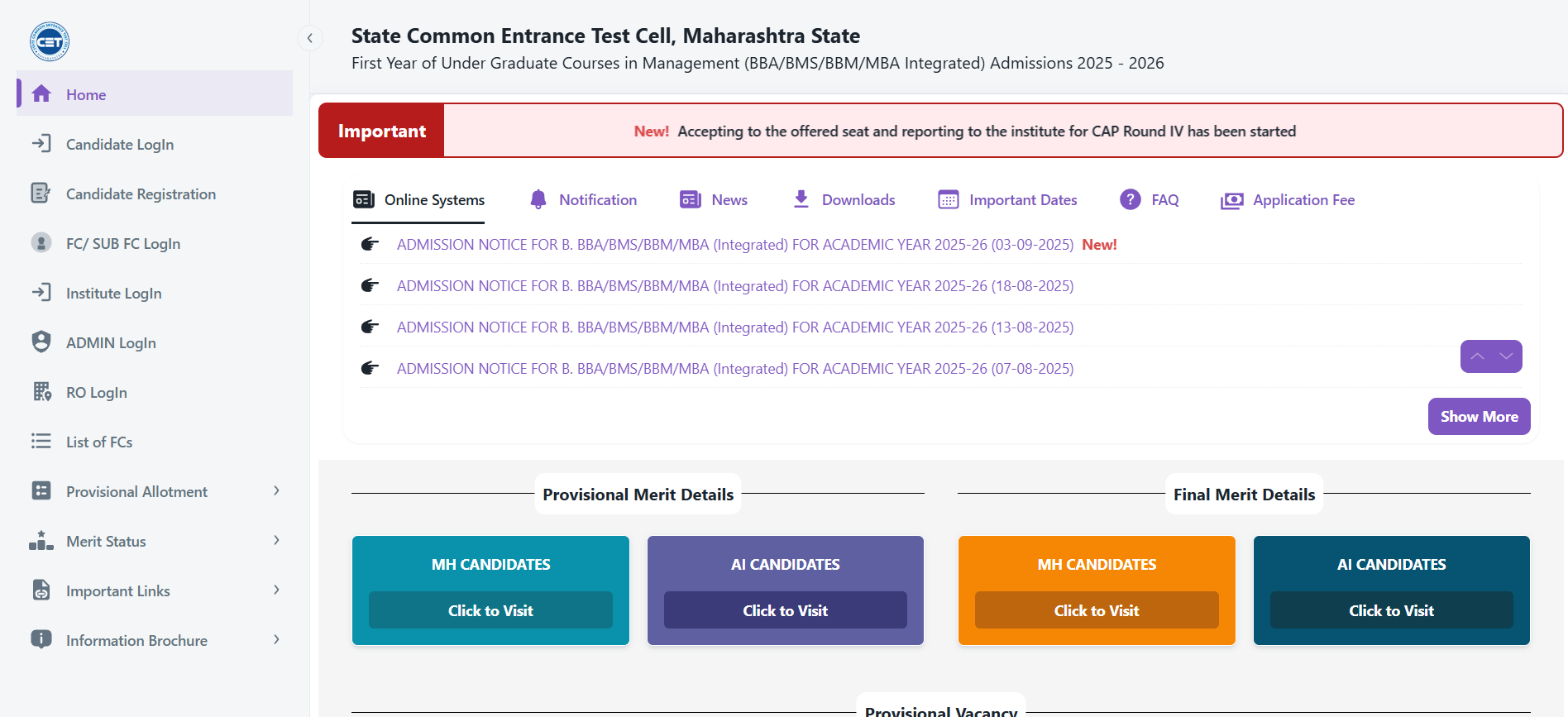 MAH BBA CET 2025: Round 4 Counselling Seat Allotment Result OUT; Direct ...