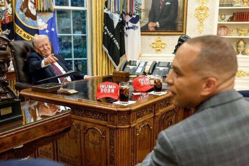 Trump flaunts sinister prop on desk in Oval Office as government shuts down
