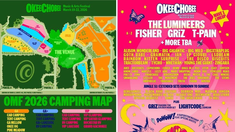Okeechobee Music & Arts Festival 2026 Lineup: The Lumineers & T-Pain announced