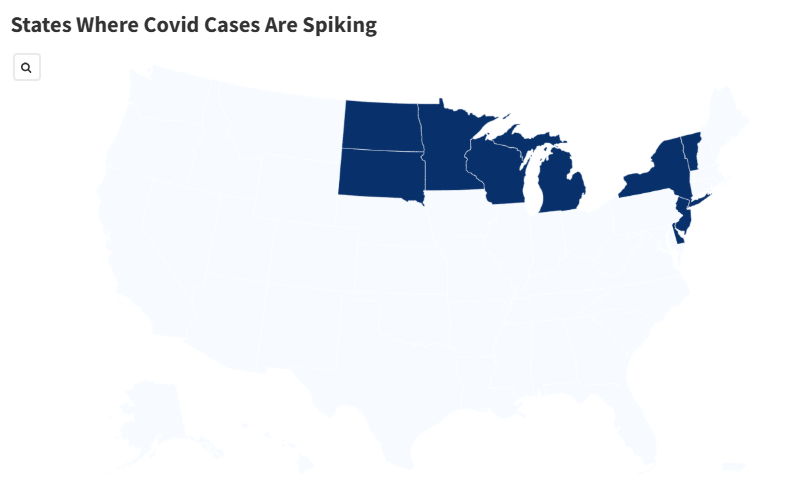 Map shows where COVID cases spiking with Stratus, Nimbus strains