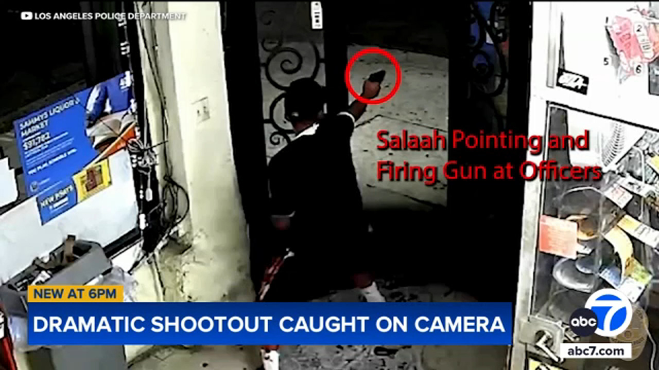 LAPD bodycam video shows dramatic shootout at liquor store