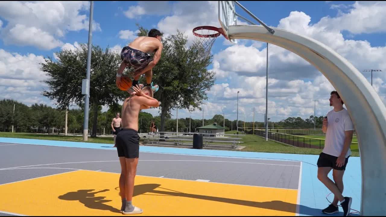 What a 50.5 inch vertical looks like on an outdoor court!