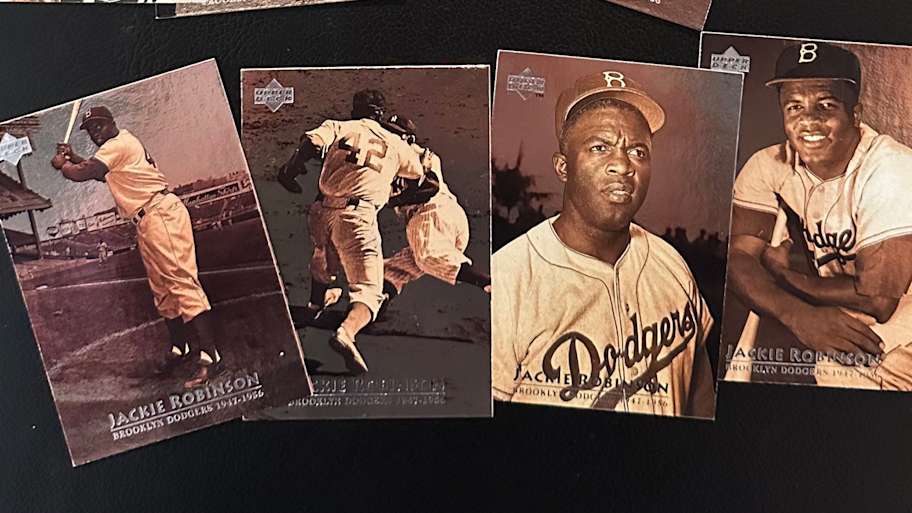 Jackie Robinson almost never had a card wearing the famous 42!