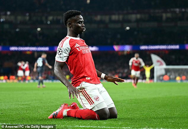Arsenal 2-0 Olympiacos: Bukayo Saka comes off the bench to seal nervy ...