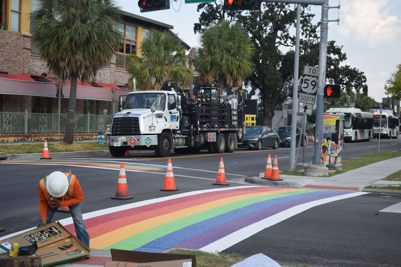Houston's rainbow crosswalk is restored after weeks-long removal