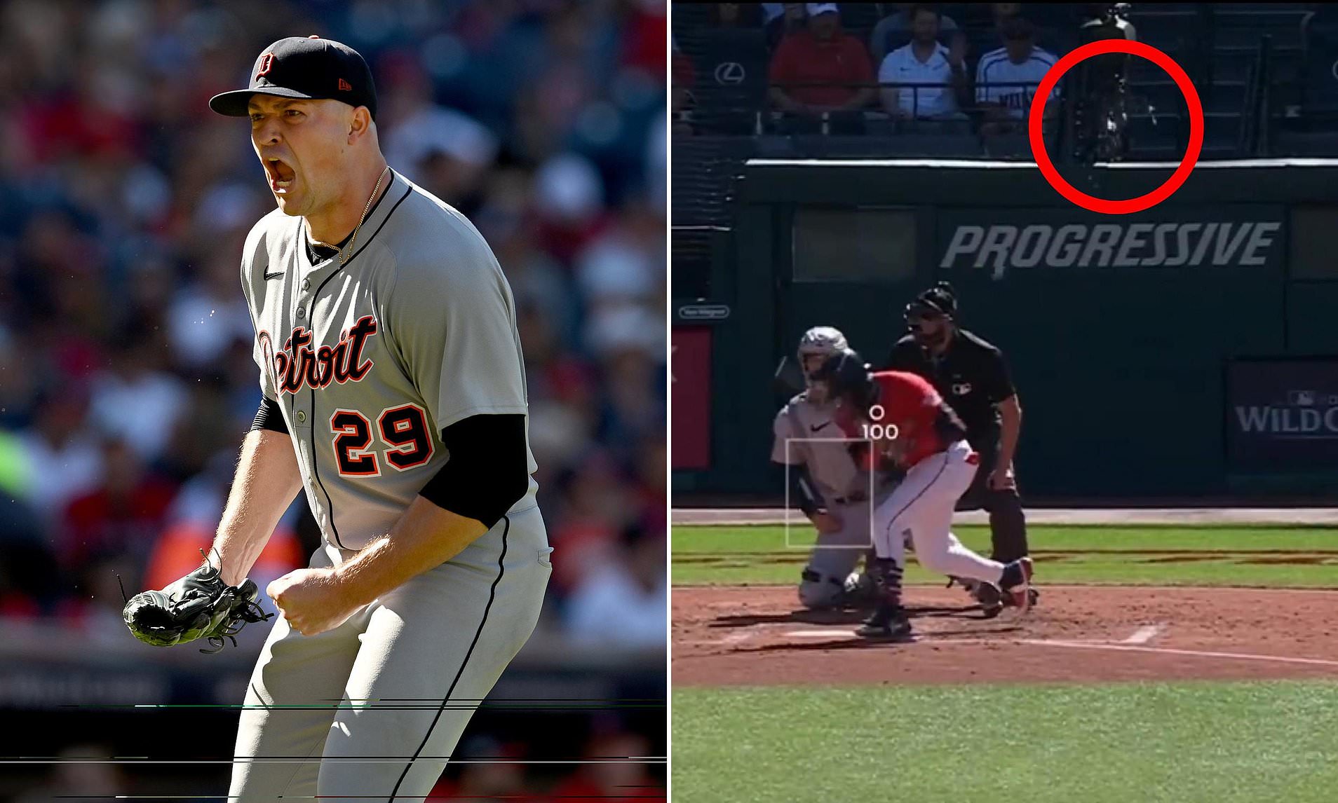 Astonishing moment foul ball shatters TV camera behind home plate