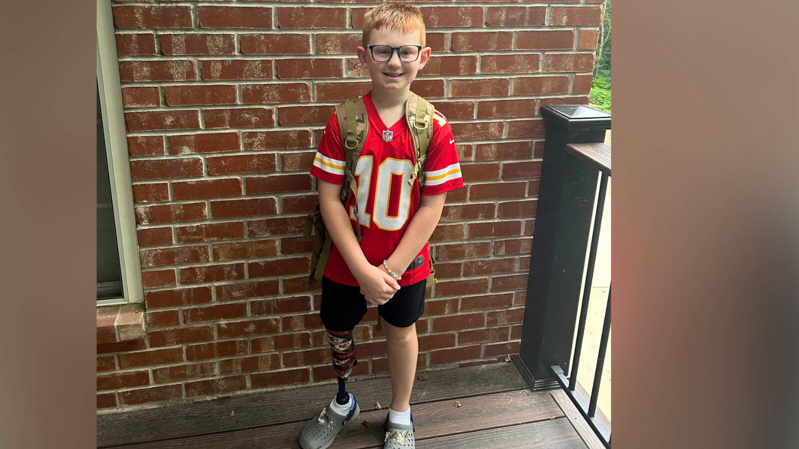 Nine-year-old Chiefs fan overcomes amputation to play sports