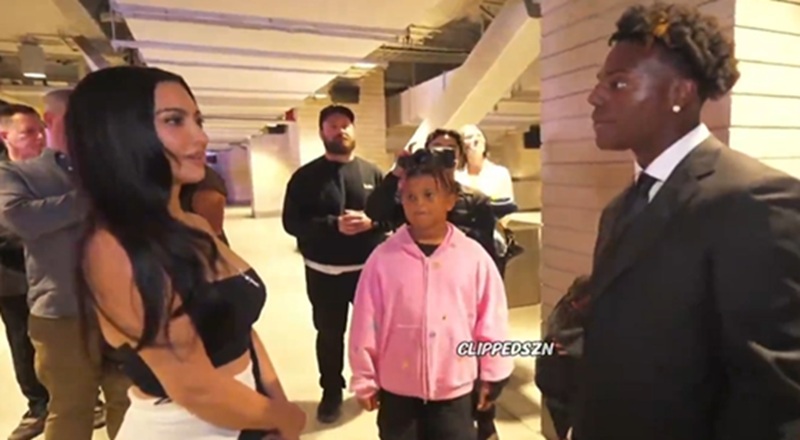 Kim Kardashian locks eyes with iShowSpeed at his tour finale: Backstage ...