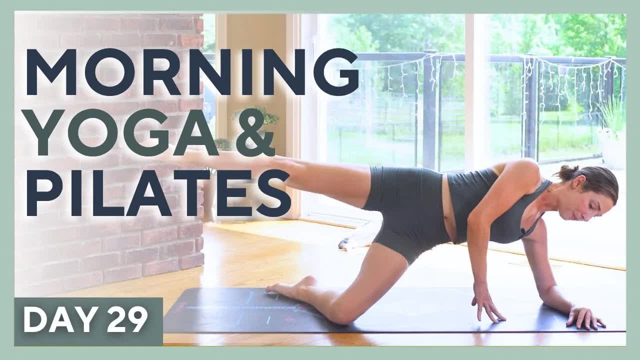 DAY 29 💚 10 min Morning Yoga & Pilates - HIPS & GLUTES - Yogalates ...