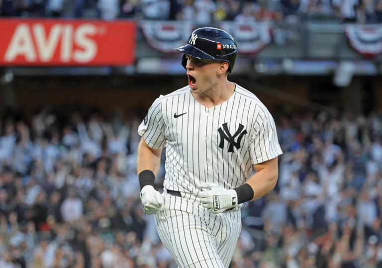 Ben Rice returns to Yankees lineup with two-run homer to start Game 2