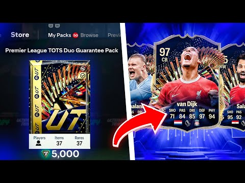 I opened 25 x 92+ Premier League TOTS 5,000 point packs in FC 24!