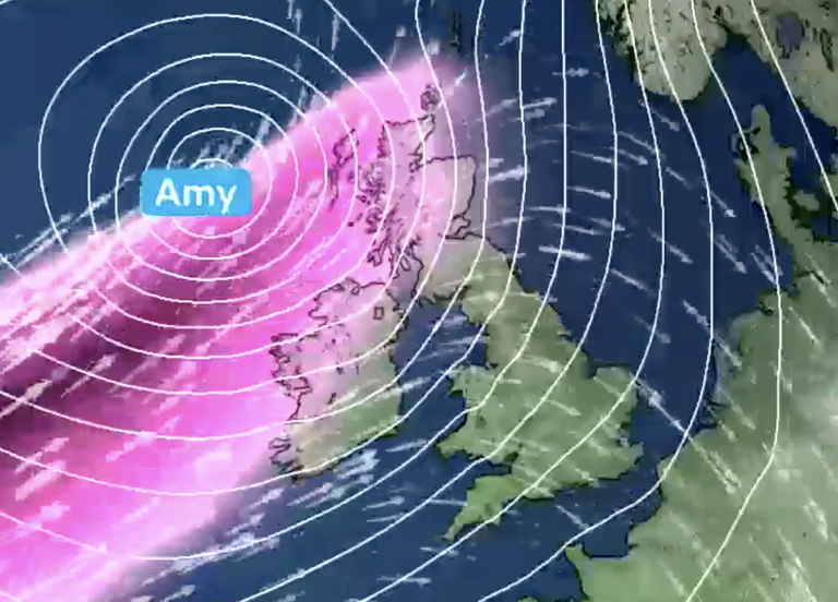 Met Office maps show where Storm Amy will hit UK as warnings upgraded