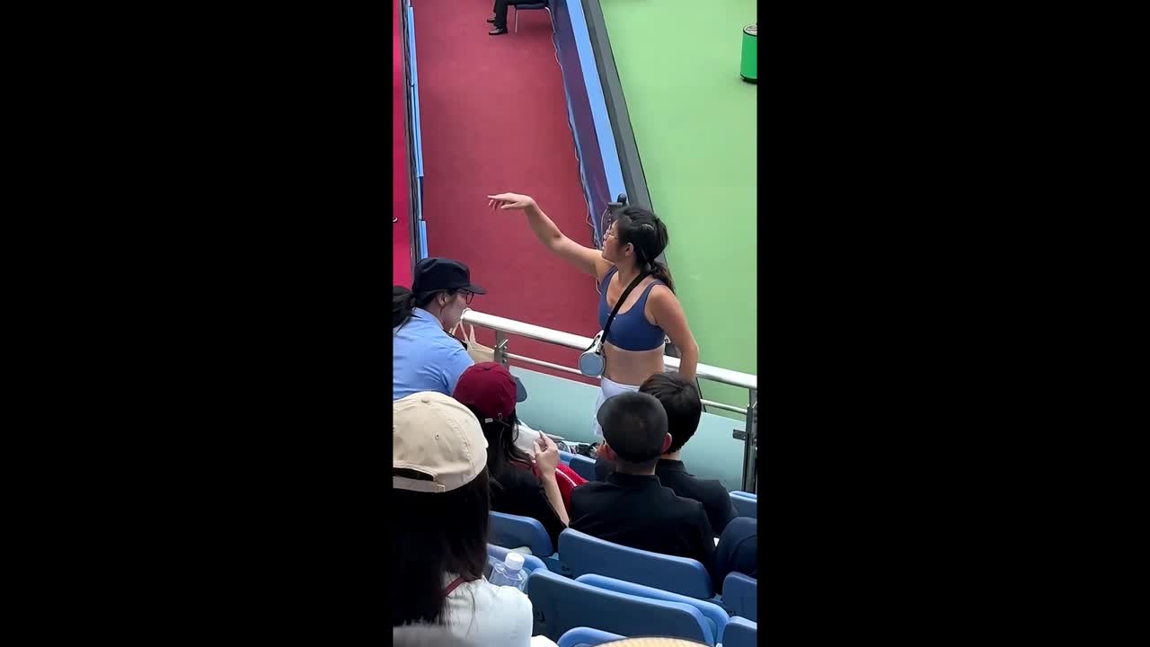 Woman dragged out stadium after screaming during Shanghai Masters match