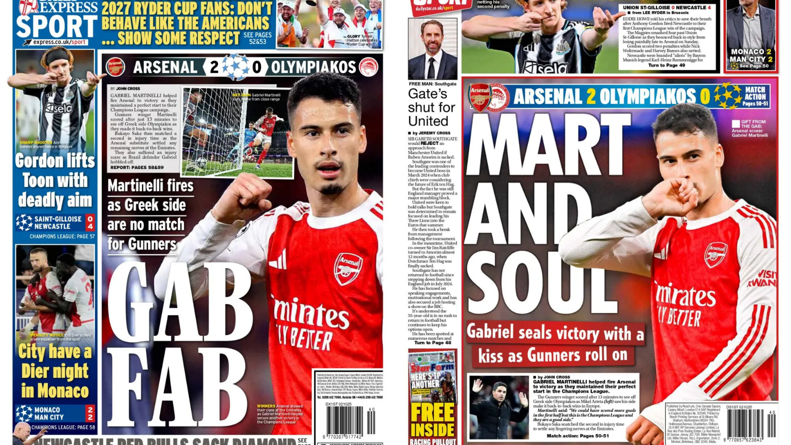 'Gab Fab' - Thursday's back pages