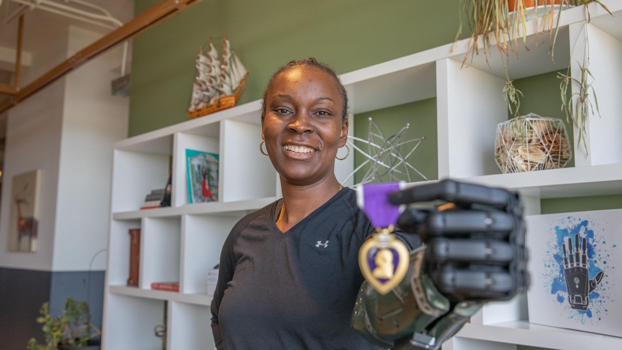 US veteran becomes first to get new bionic arm designed by UK firm