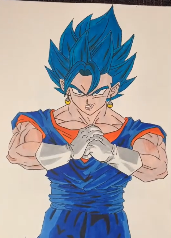 Vegito Blue Anime Art | Stunning Dragon Ball Illustration