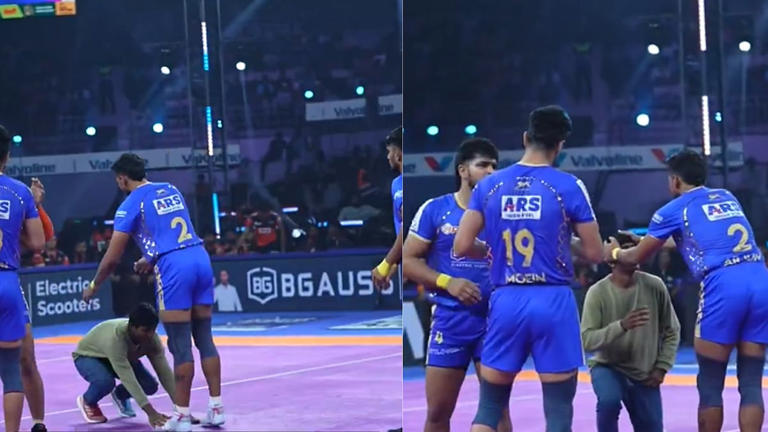 PKL 2025: Arjun Deshwal Fan Invades Mat And Touches His Feet During ...
