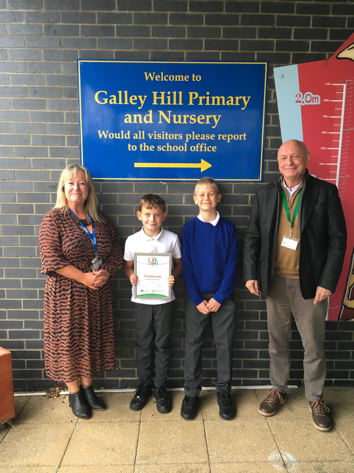 Galley Hill Primary School receive Platinum OPAL play award
