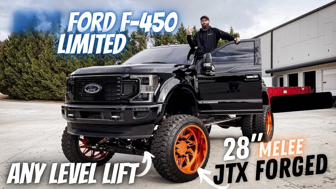 Ford F-450 Limited Stands Out on 28 Wheels & Lift