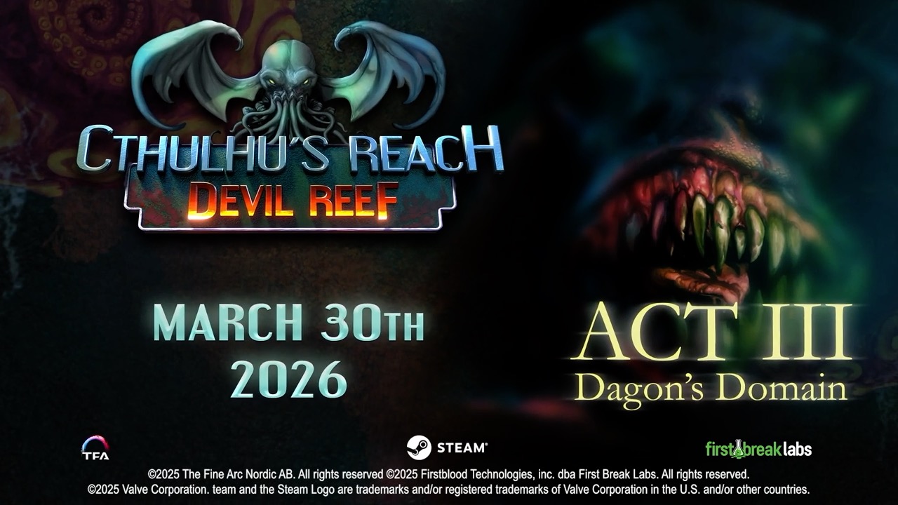 Cthulhu's Reach Devil Reef Official Act 3 Release Date Trailer