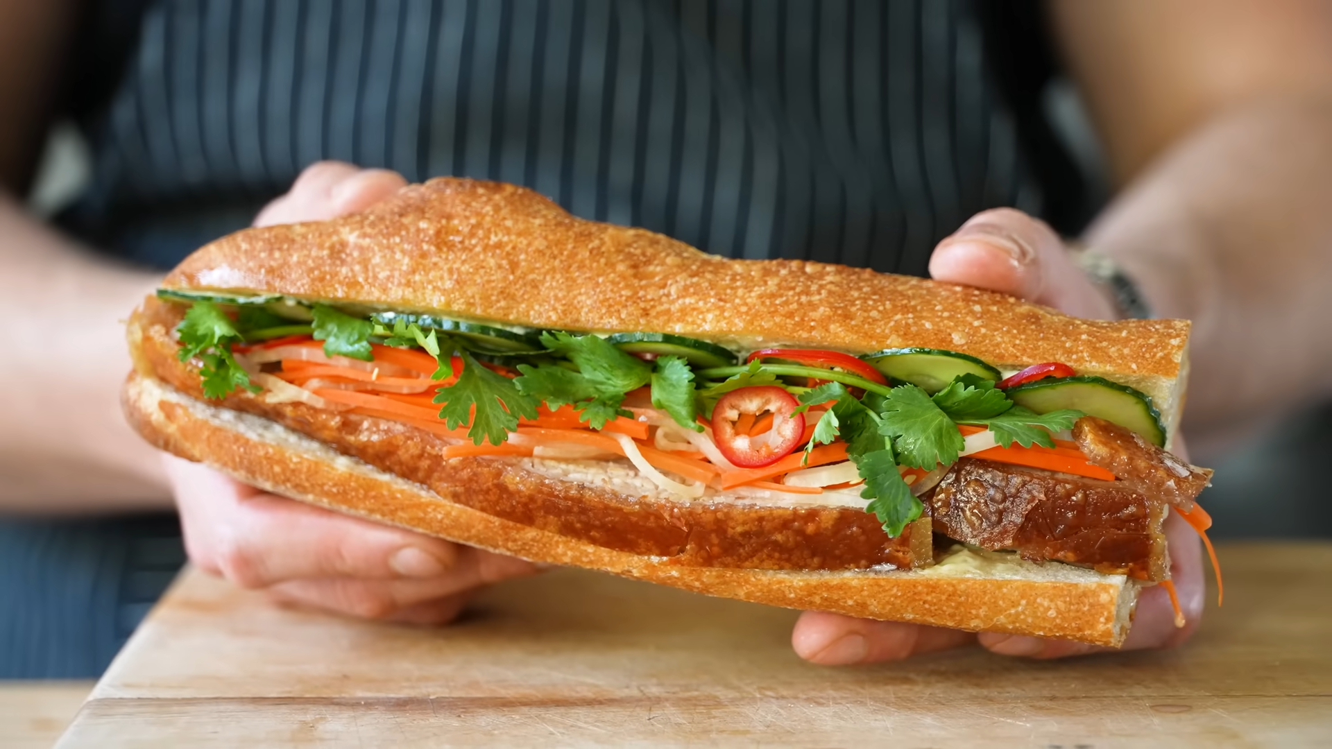 Perfect Banh Mi Made With Crispy Pork Belly