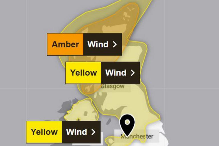 Met Office issues seven weather warnings as Storm Amy to hit UK