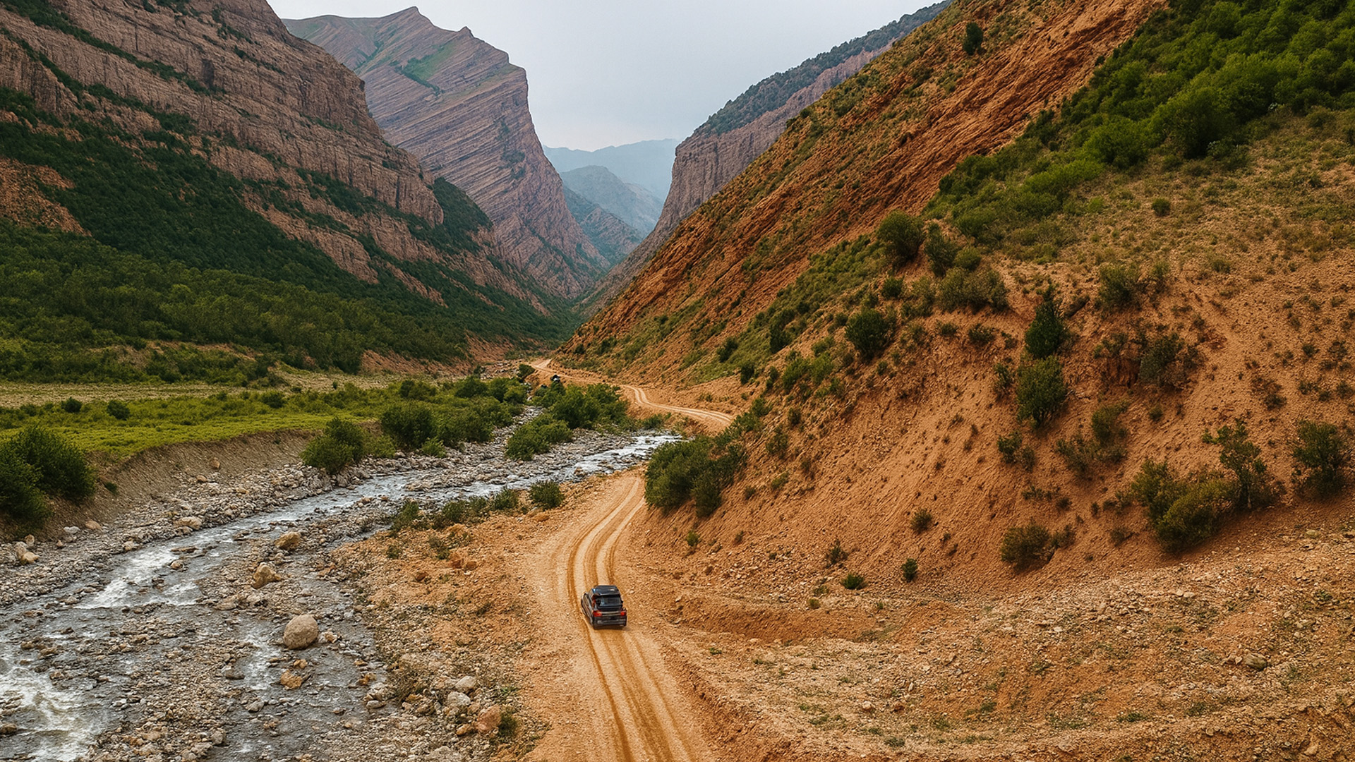 Saghirdasht Badlands – Canyons de roche rouge en 4K