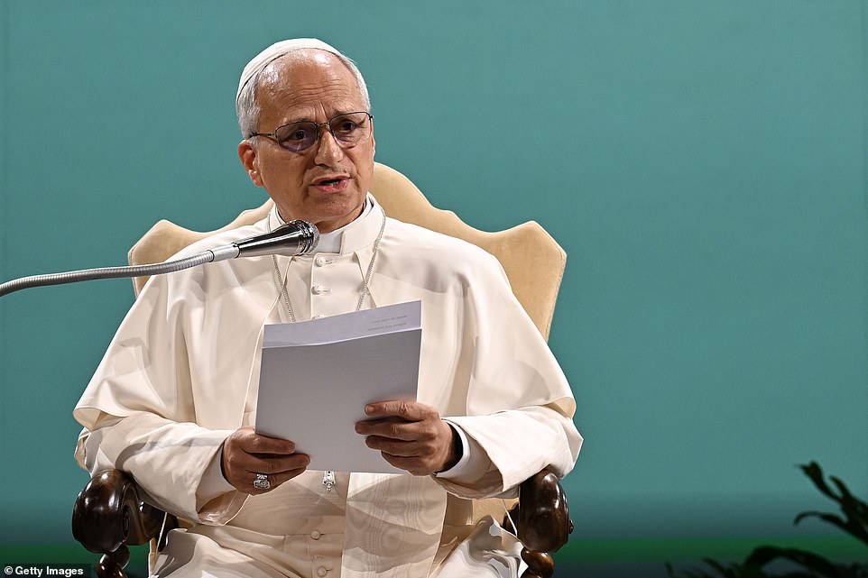 Pope Leo blesses ice block in climate change stunt
