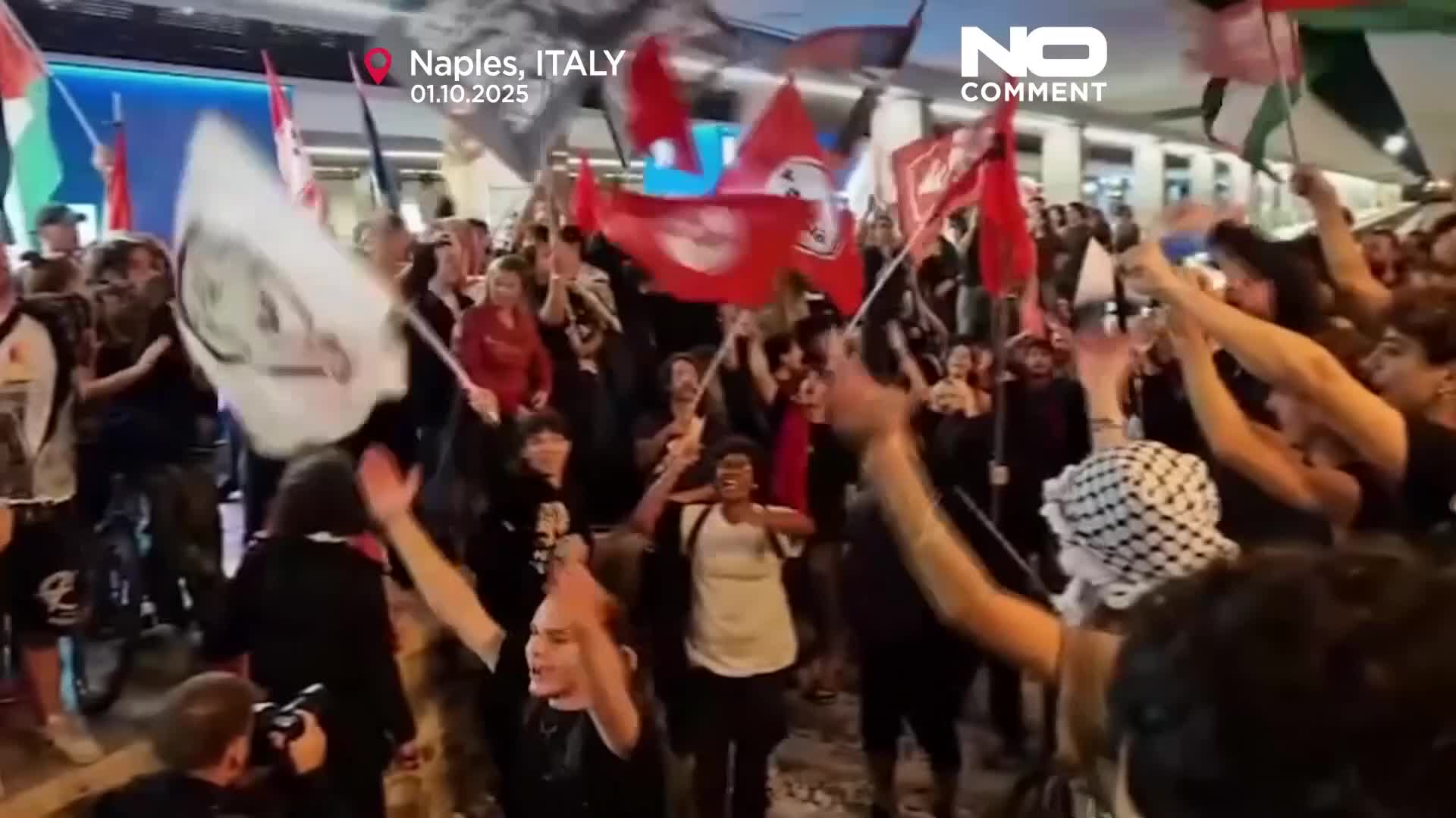 Miles de personas protestan en Italia tras la intercepción por Israel ...