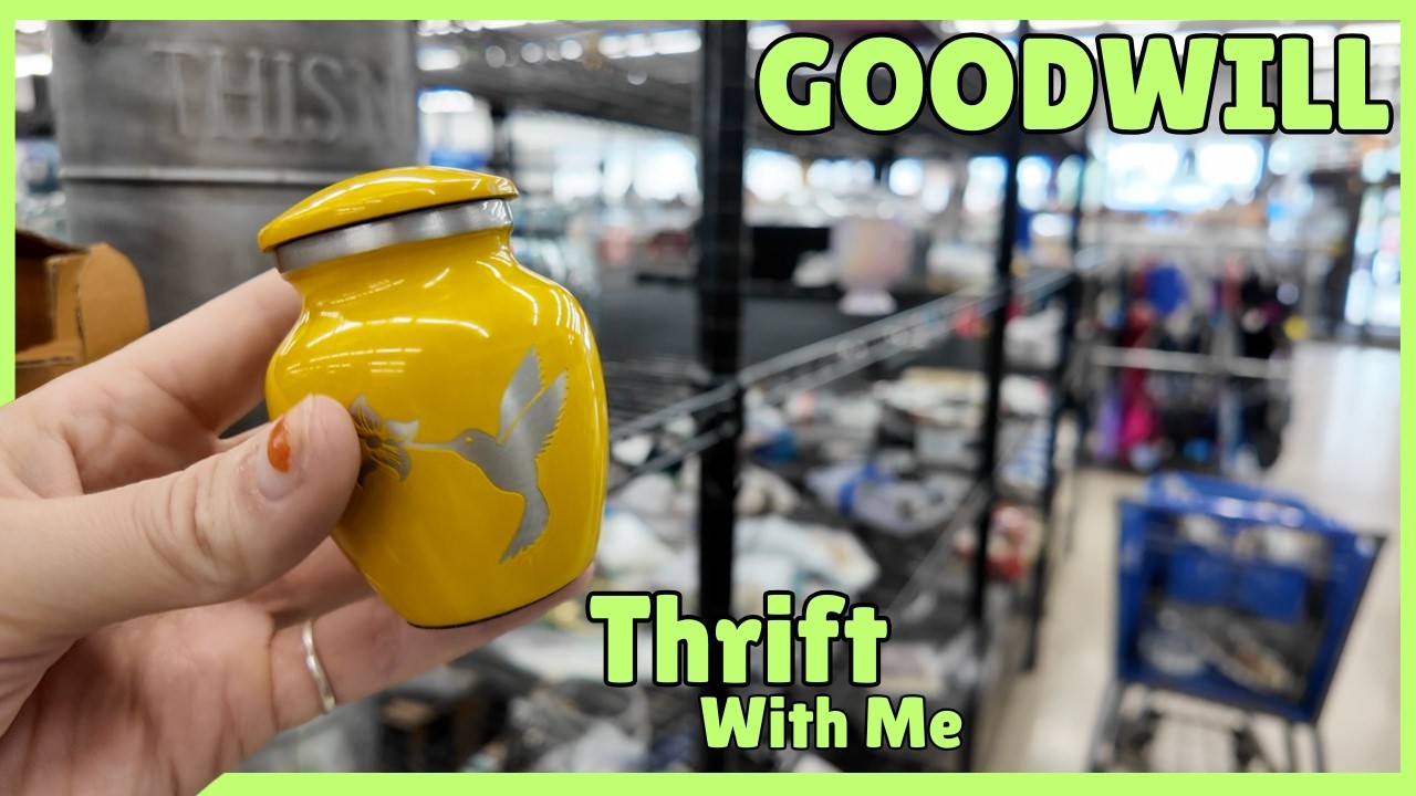 An empty urn at Goodwill thrift store adventure