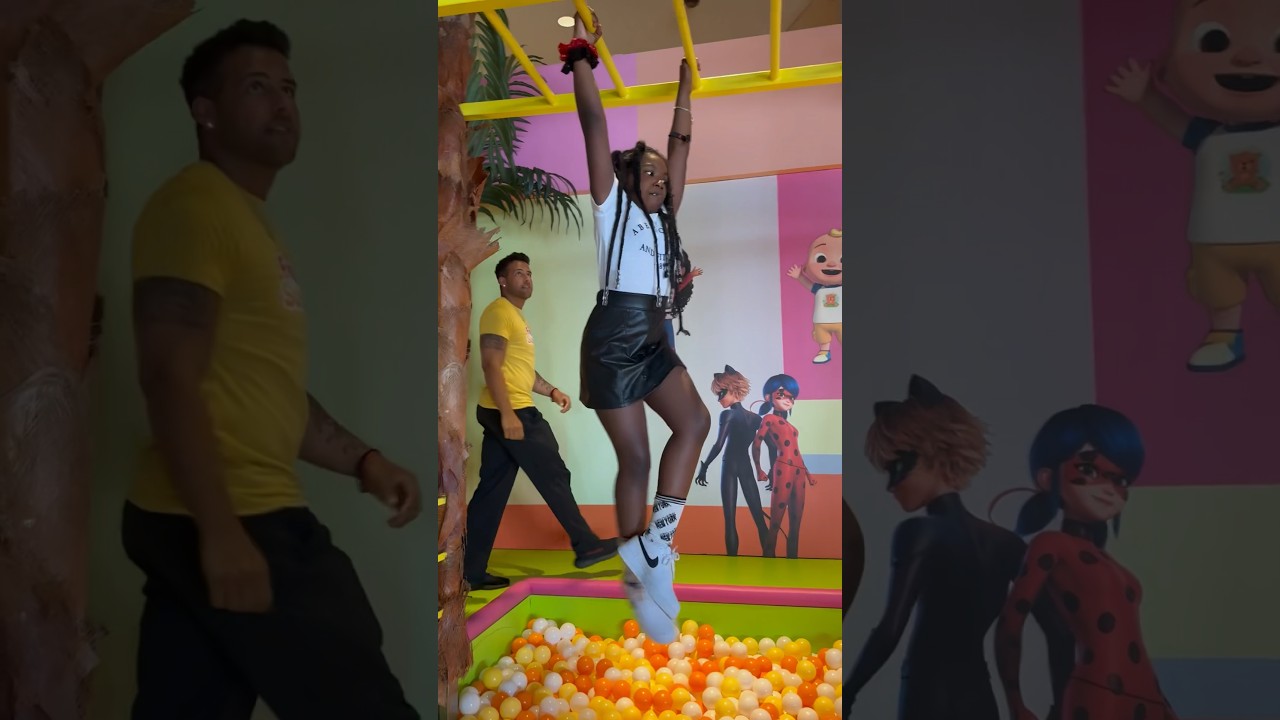 Girl falls in ball pit and chaos follows fast