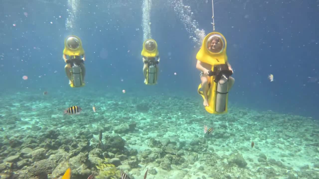 Adventurous underwater scooter ride in Willemstad, Curaçao