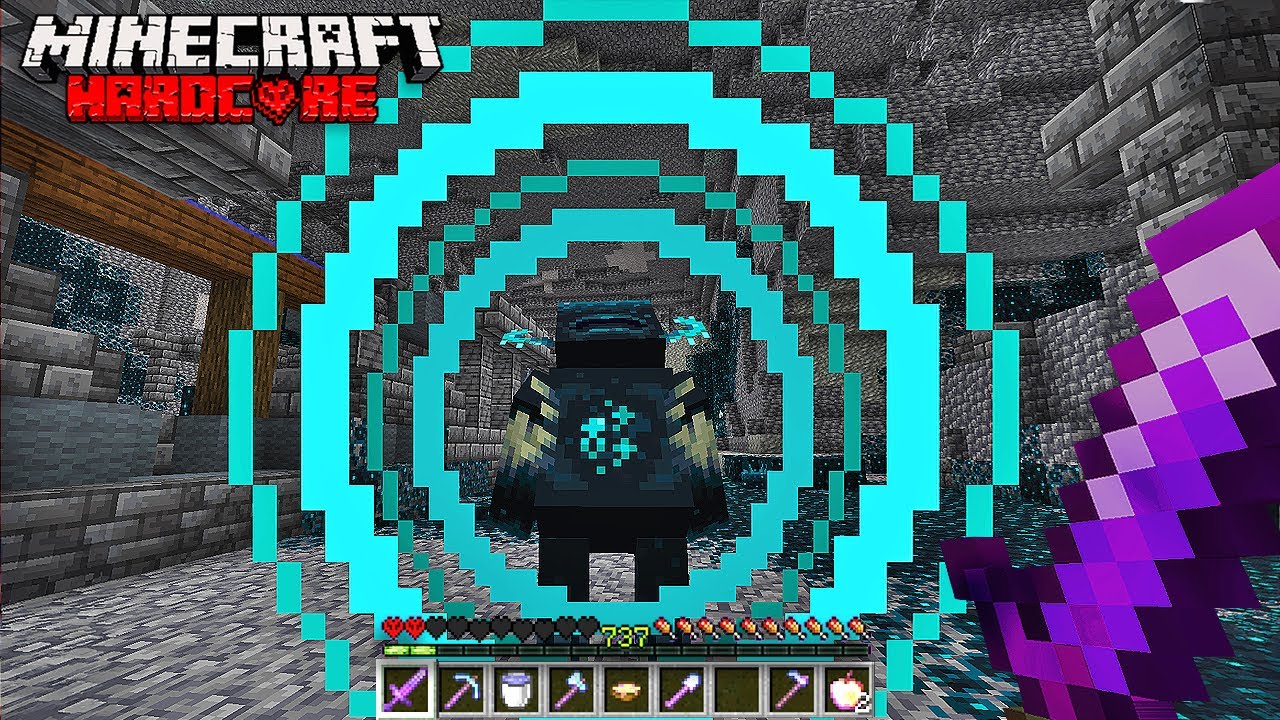 No armour challenge against the Warden in hardcore Minecraft