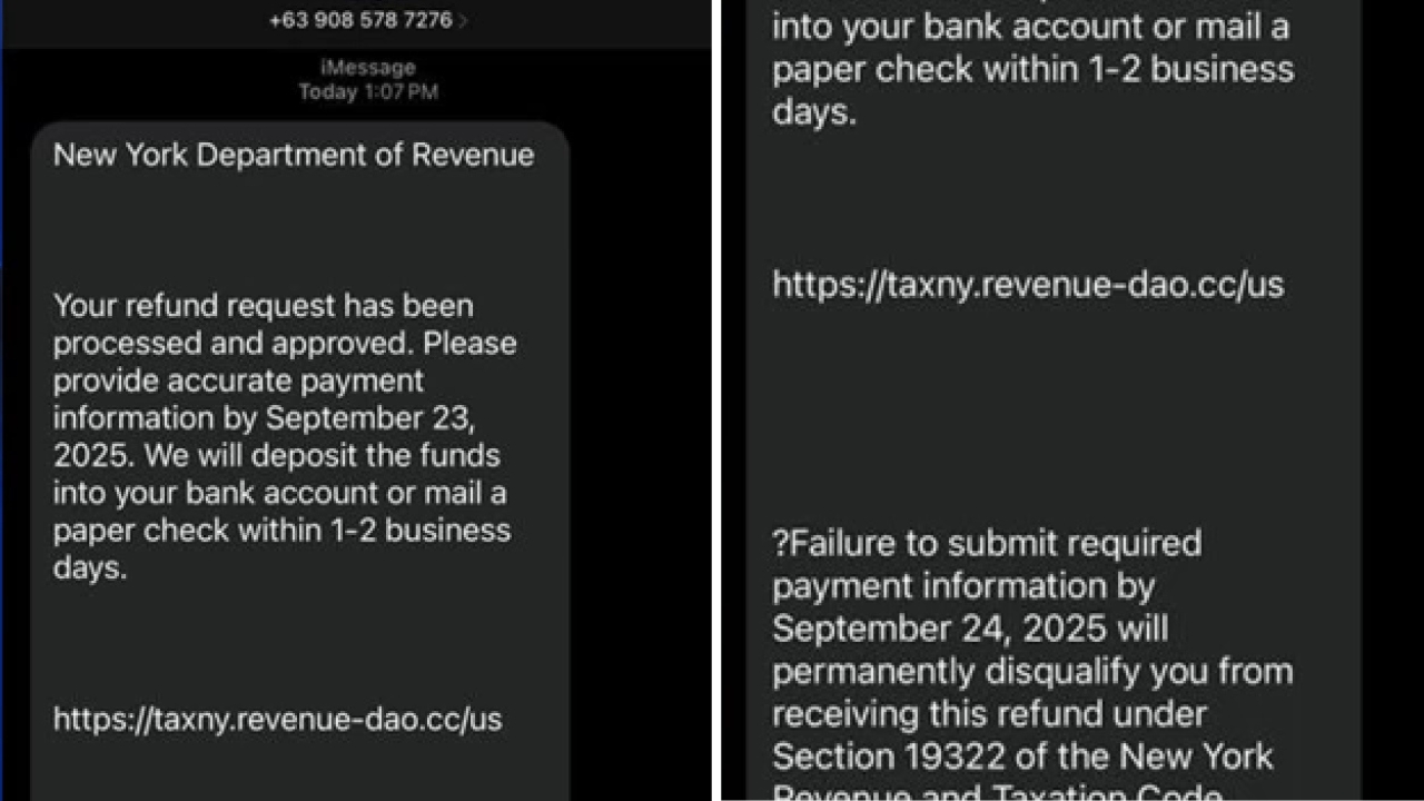 7 On Your Side warns of New York State inflation refund check text scams