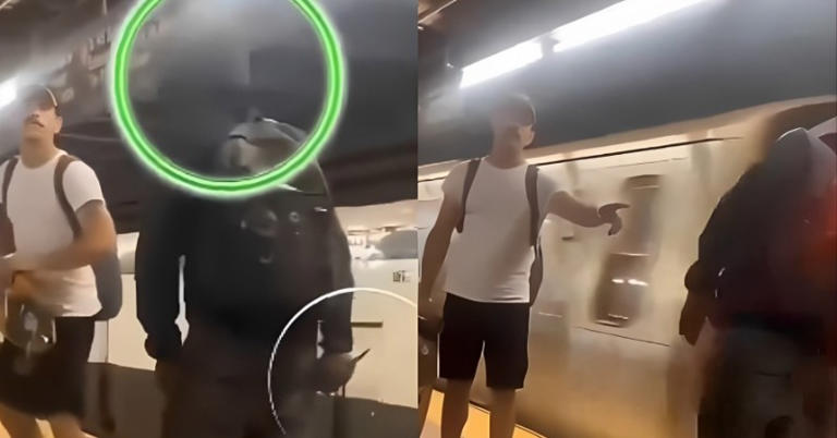 Knife-and-skateboard brawl on NYC subway ends with suspect on tracks ...