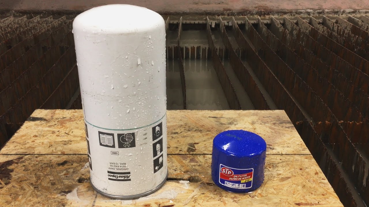 $3 oil filter vs $663 monster oil filter vs 60,000 PSI waterjet