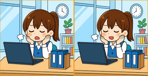 Spot the 3 Differences in Lady Working in Office Beat the 45-Second ...